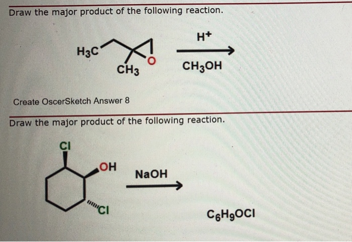 Solved Draw the major product of the following reaction. H+ | Chegg.com