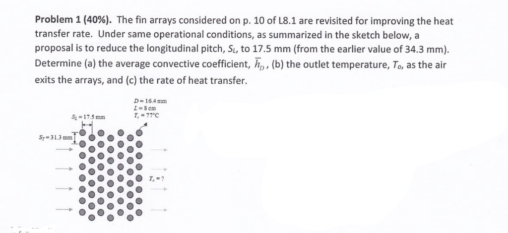 Problem 1 (40%). The fin arrays considered on p.10 of | Chegg.com