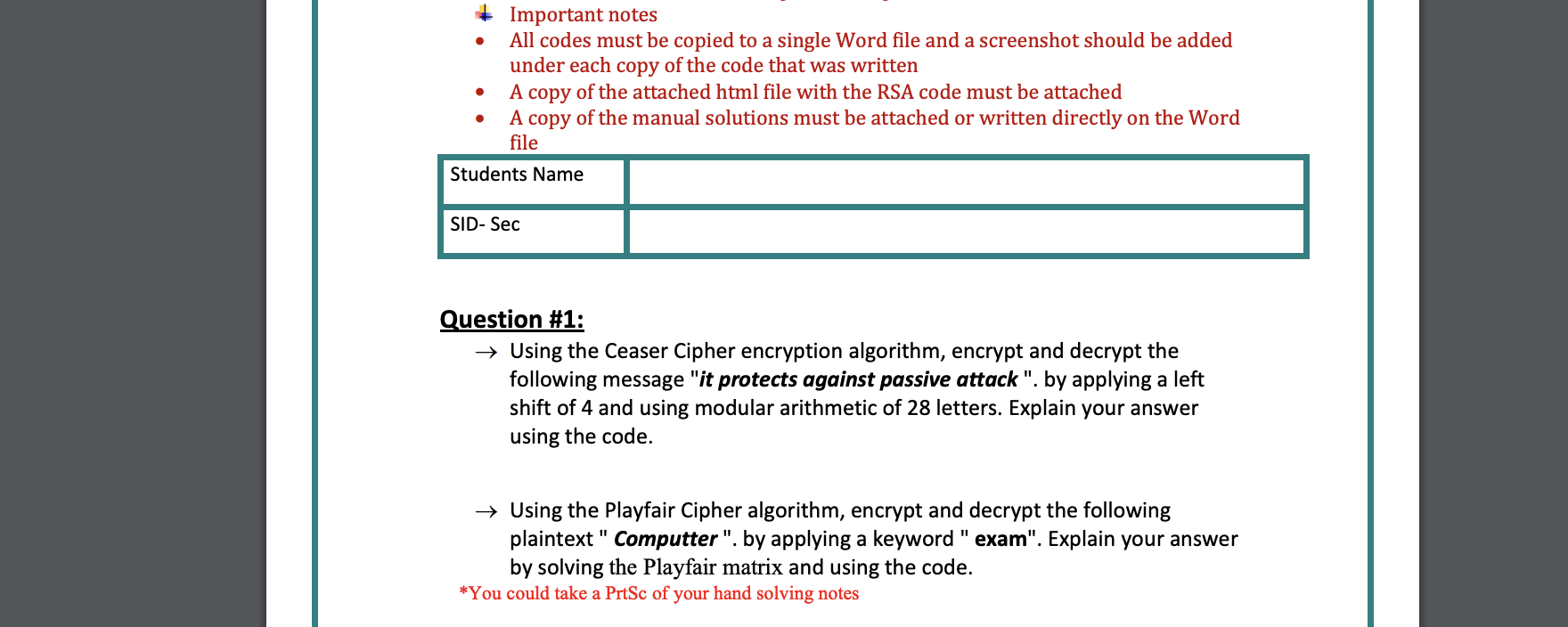 Solved Important notes All codes must be copied to a single | Chegg.com