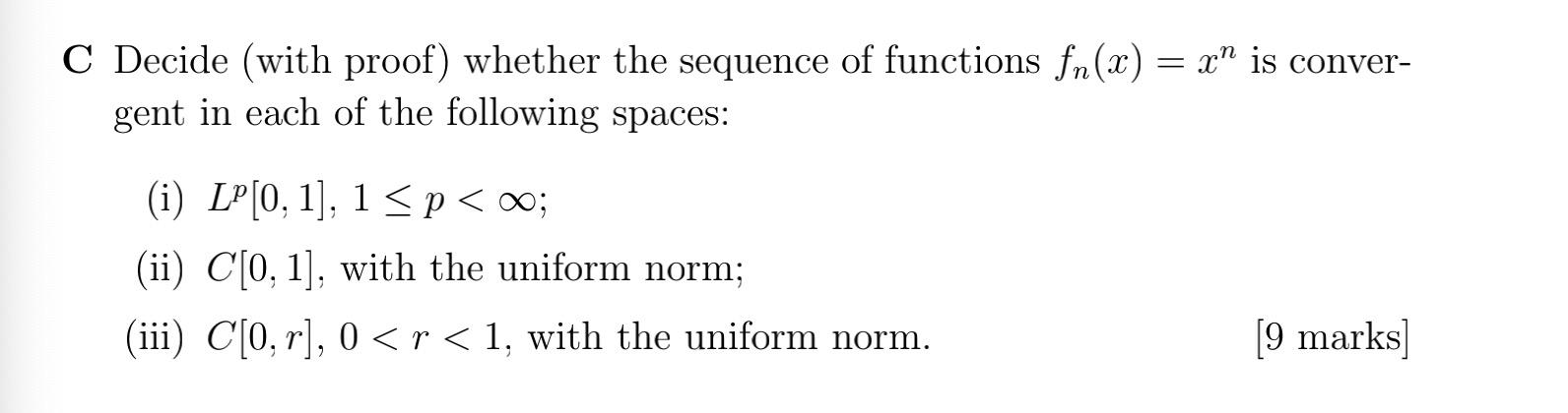Solved C Decide (with proof) whether the sequence of | Chegg.com