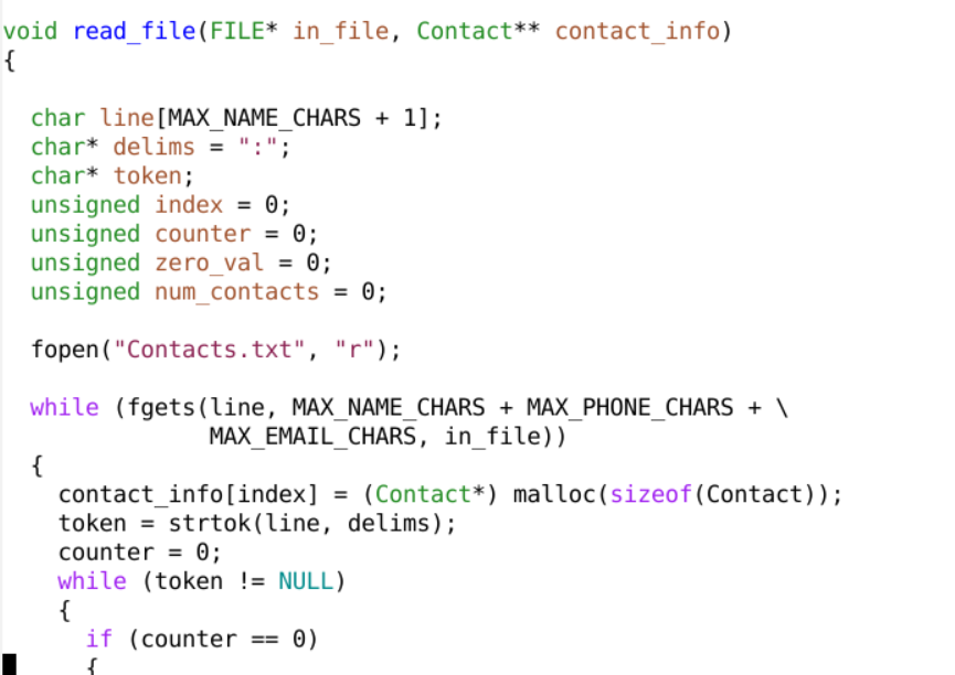 Solved This is in base c code. Fix my code to read a file | Chegg.com