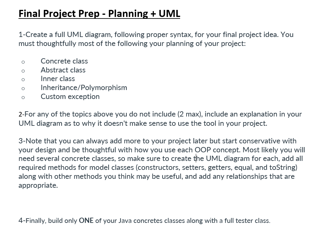 I need your help to do my final project prep - | Chegg.com
