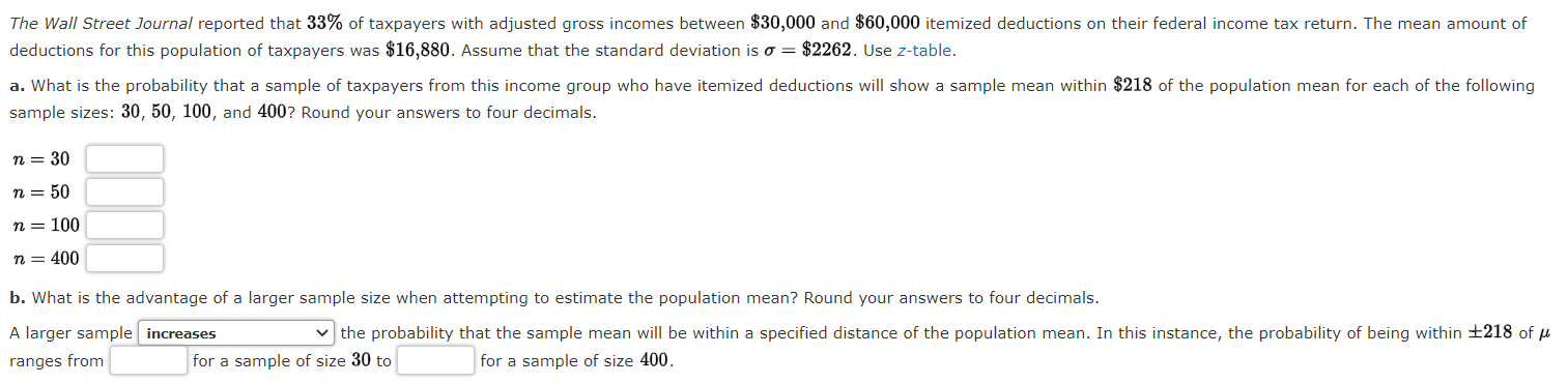 Solved deductions for this population of taxpayers was | Chegg.com