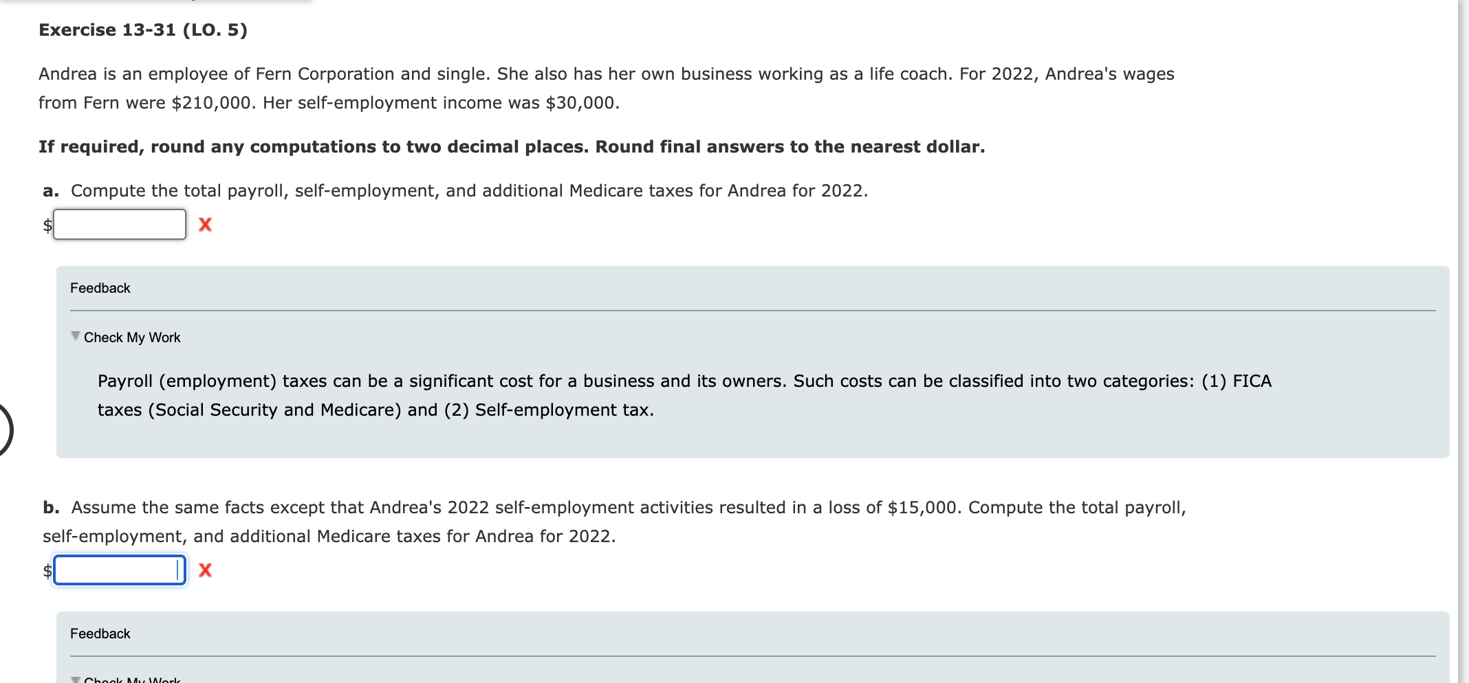 Solved Andrea is an employee of Fern Corporation and single. | Chegg.com