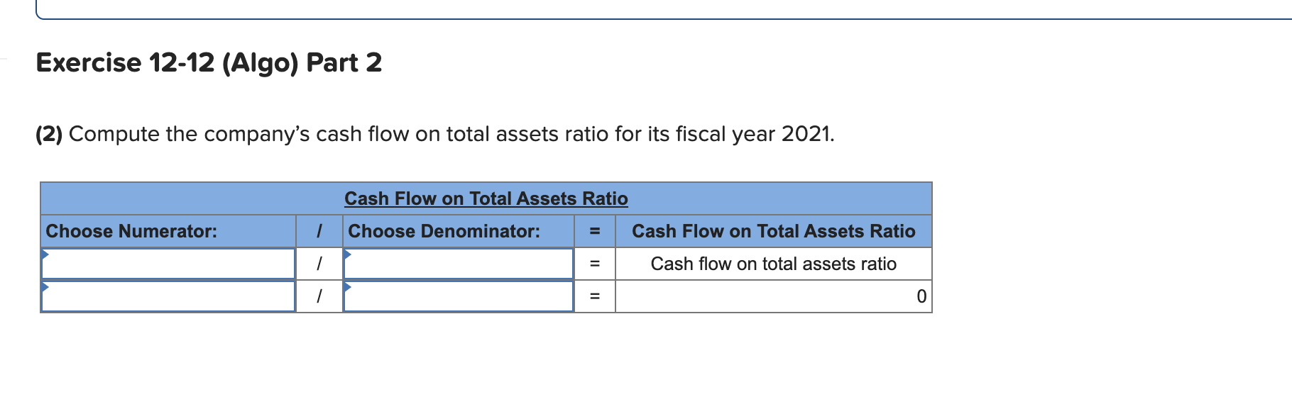 Solved Required information Exercise 12-12 (Algo) Indirect: | Chegg.com
