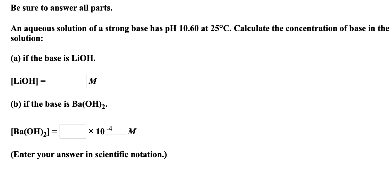 Solved Be sure to answer all parts. An aqueous solution of a | Chegg.com