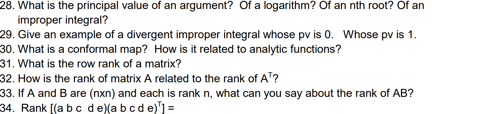 Solved 28. What is the principal value of an argument? Of a | Chegg.com