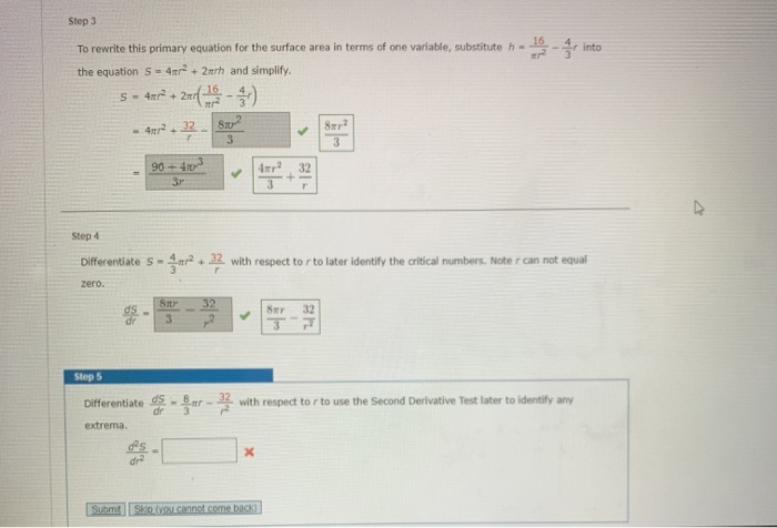 Solved Step 3 16 To rewrite this primary equation for the | Chegg.com