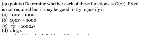 Solved (40 points) Determine whether each of these functions | Chegg.com