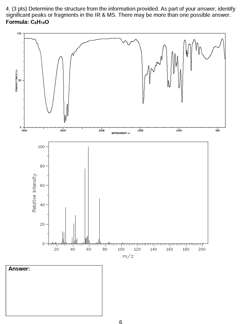 Solved 4. (3 pts) Determine the structure from the | Chegg.com