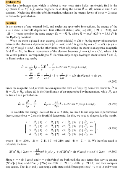 Problem 94 Consider A Hydrogen Atom Which Is Subject