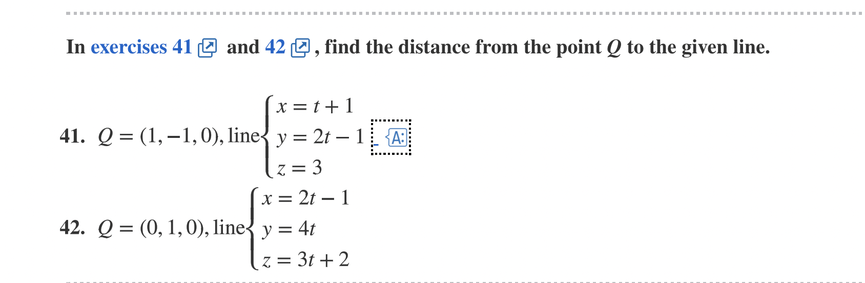 Solved In exercises and 42 , ﻿find the distance from the | Chegg.com