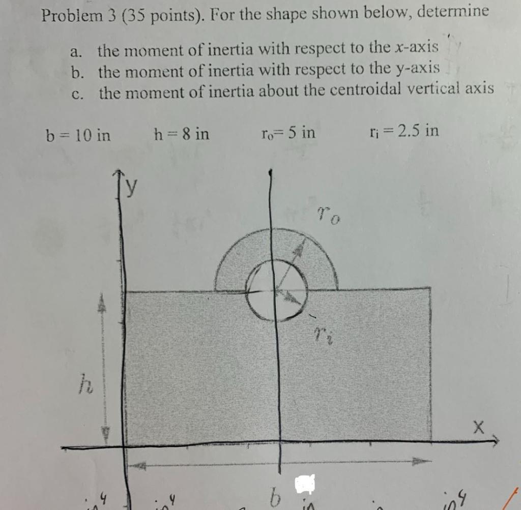 Solved Problem 3 ( 35 points). For the shape shown below, | Chegg.com