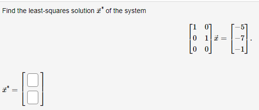 Solved Find the least-squares solution x→∗ of the system[1 | Chegg.com