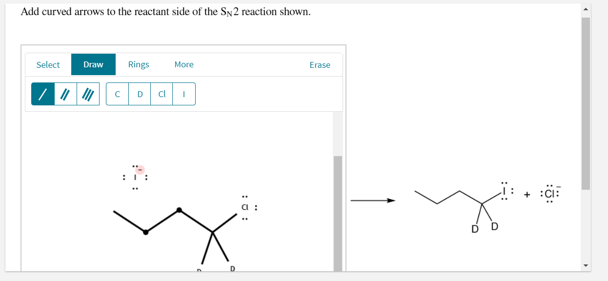 Solved Add curved arrows to the reactant side of the Sn2 | Chegg.com