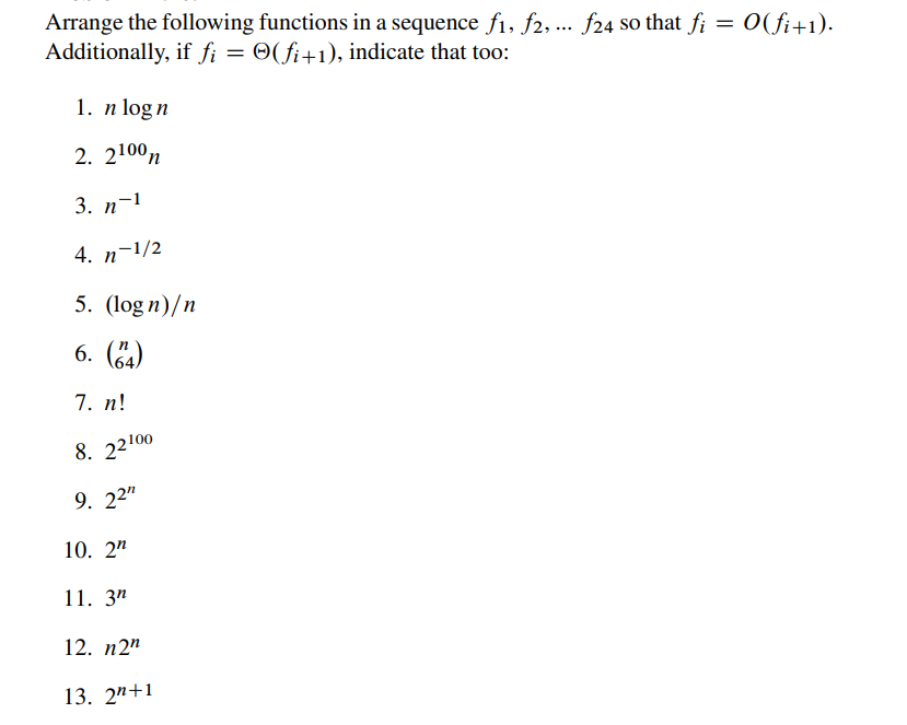Solved Arrange the following functions in a sequence | Chegg.com