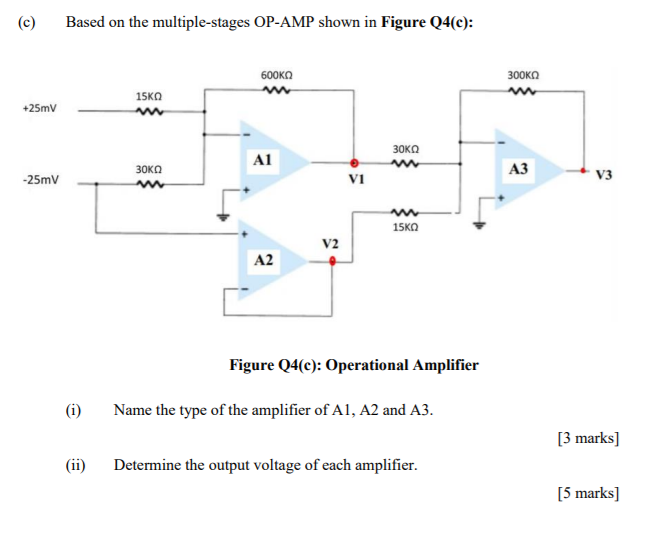 Solved ( (c) Based on the multiple-stages OP-AMP shown in | Chegg.com