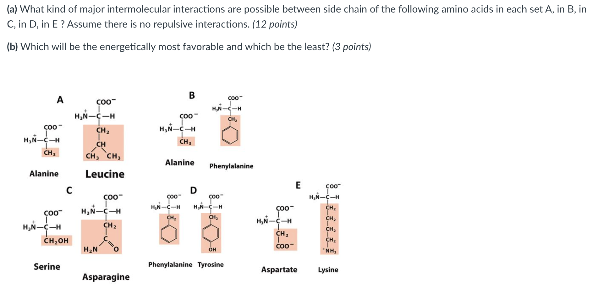 Solved (a) What kind of major intermolecular interactions | Chegg.com