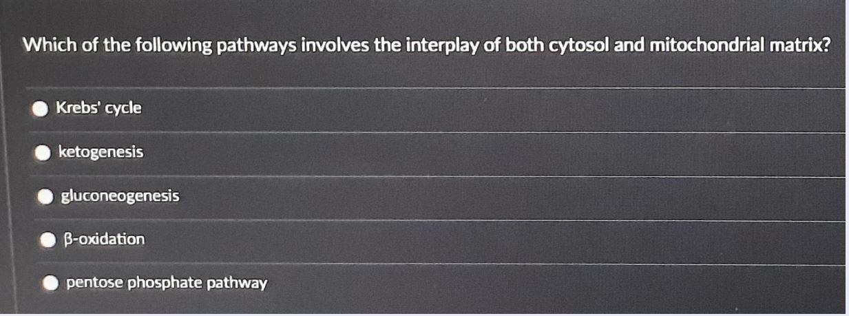 Solved Which of the following pathways involves the | Chegg.com
