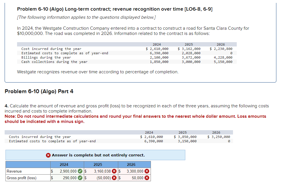 Solved Problem 6-10 (Algo) ﻿Part 4Calculate the amount of | Chegg.com