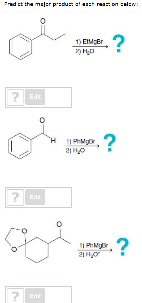 Solved Predict the major product of each reaction below: 1) | Chegg.com