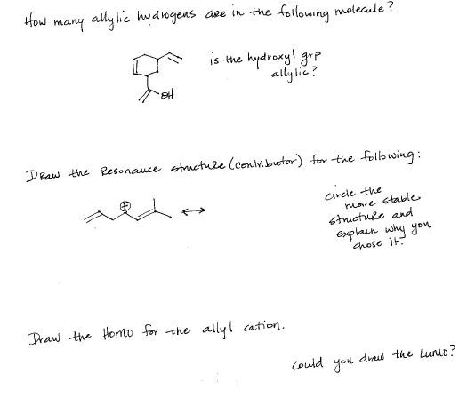 Solved How many allylic hydrogens are in the following | Chegg.com
