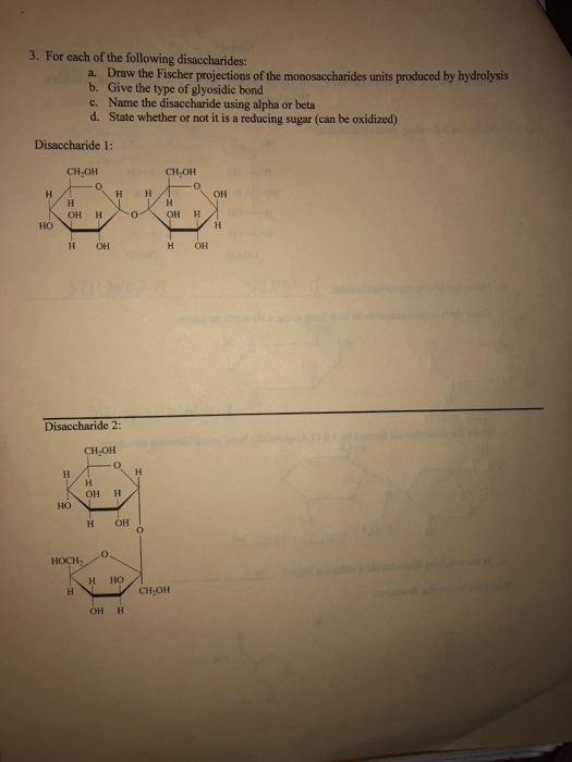 Solved 3. For each of the following disaccharides: a. Draw | Chegg.com