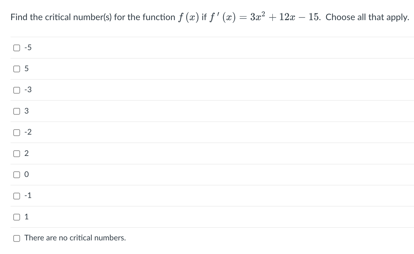 Solved Find the critical number(s) for the function f(x) if | Chegg.com