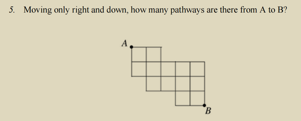 Solved Moving only right and down, how many pathways are | Chegg.com