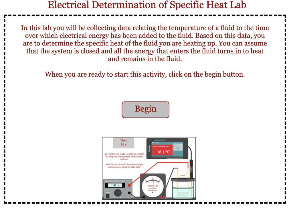 Solved Electrical Determination of Specific Heat Lab 1 In | Chegg.com