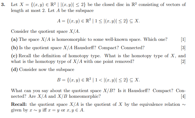 Solved 3. Let X = {(r,y) = R2 ||(1,y)
