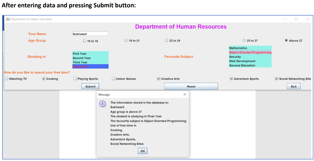 Solved Develop a GUI in JAVA Department of Human Resources | Chegg.com