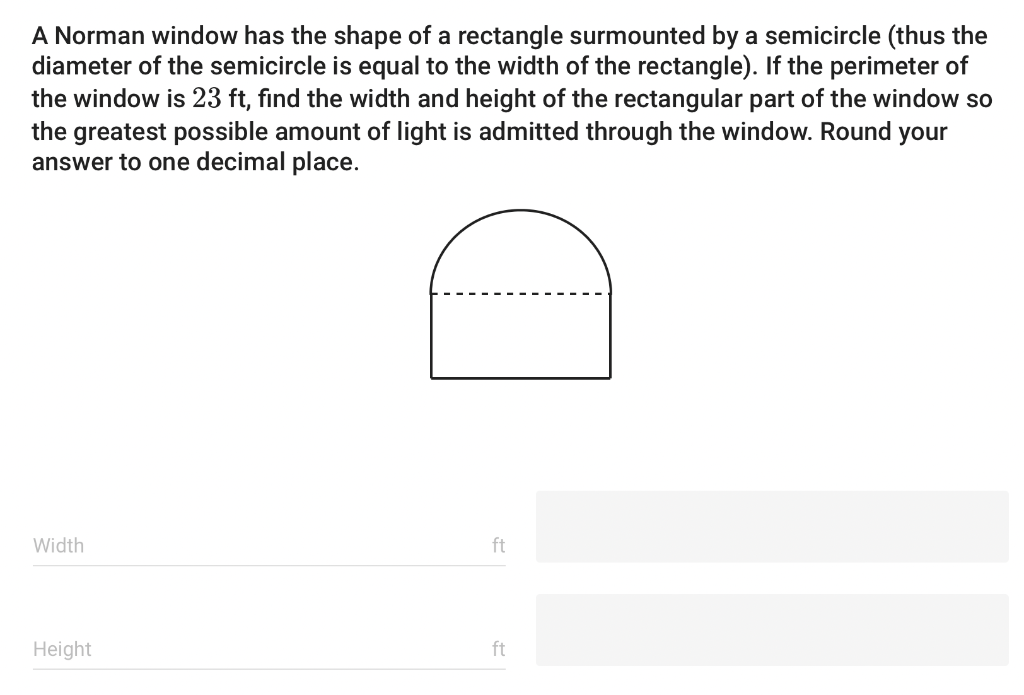 Solved A Norman window has the shape of a rectangle | Chegg.com