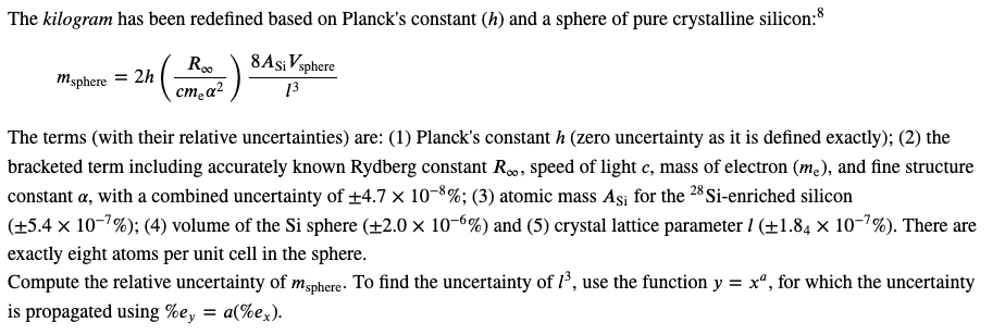 Solved The kilogram has been redefined based on Planck's | Chegg.com