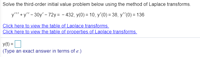 Solved Solve the third-order initial value problem below | Chegg.com