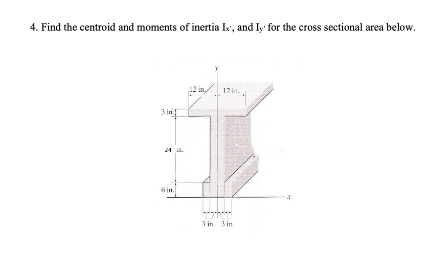 Solved 4. Find the centroid and moments of inertia Ix', and | Chegg.com