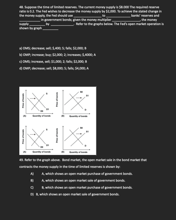 Solved 46. Suppose the time of limited reserves. Th current | Chegg.com