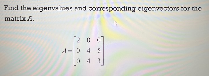 Solved Find the eigenvalues and corresponding eigenvectors | Chegg.com