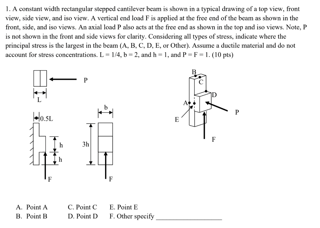1. A constant width rectangular stepped cantilever | Chegg.com