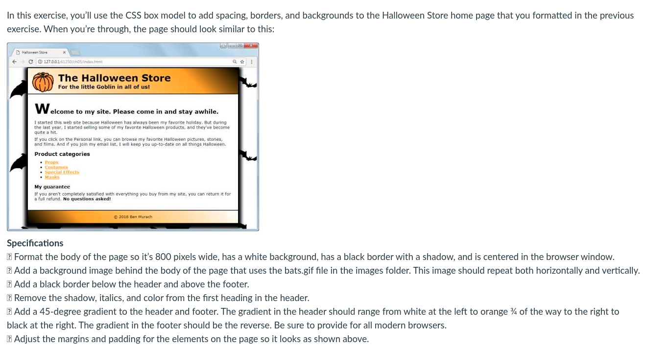 Solved In this exercise, you'll use the CSS box model to add | Chegg.com