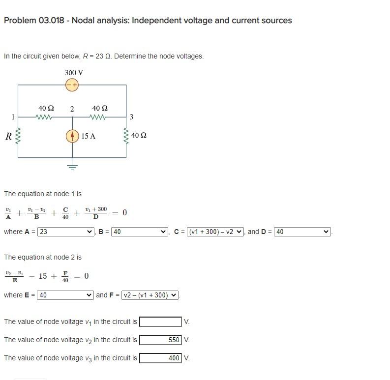 Solved Problem 03.018 - Nodal analysis: Independent voltage | Chegg.com