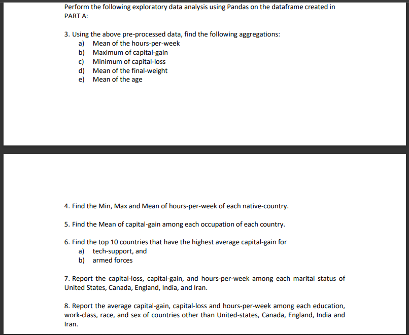 Solved Perform the following exploratory data analysis using | Chegg.com