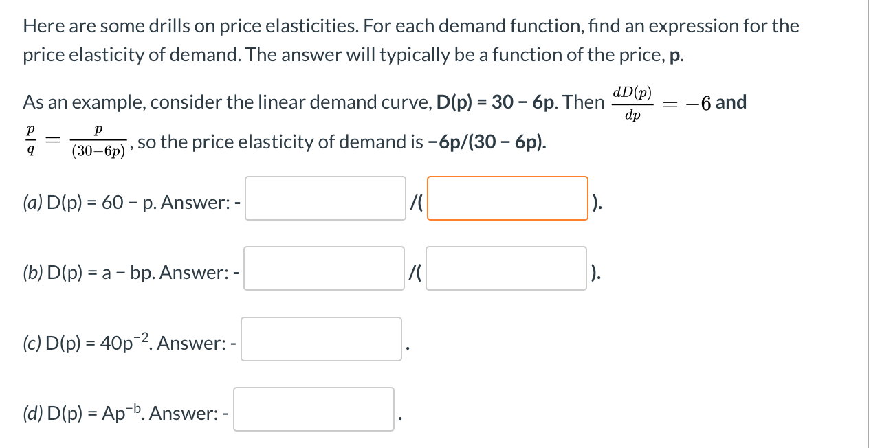 Solved Here are some drills on price elasticities. For each | Chegg.com