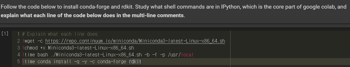 Solved Follow the code below to install conda-forge and | Chegg.com