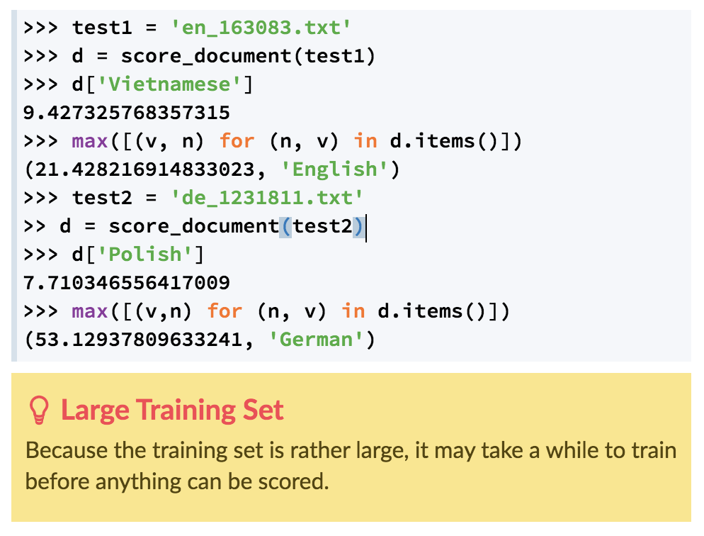 Solved Write a function score_document(document, | Chegg.com