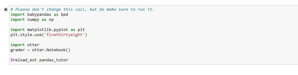 Solved # Please don't change this cell, but do make sure to | Chegg.com