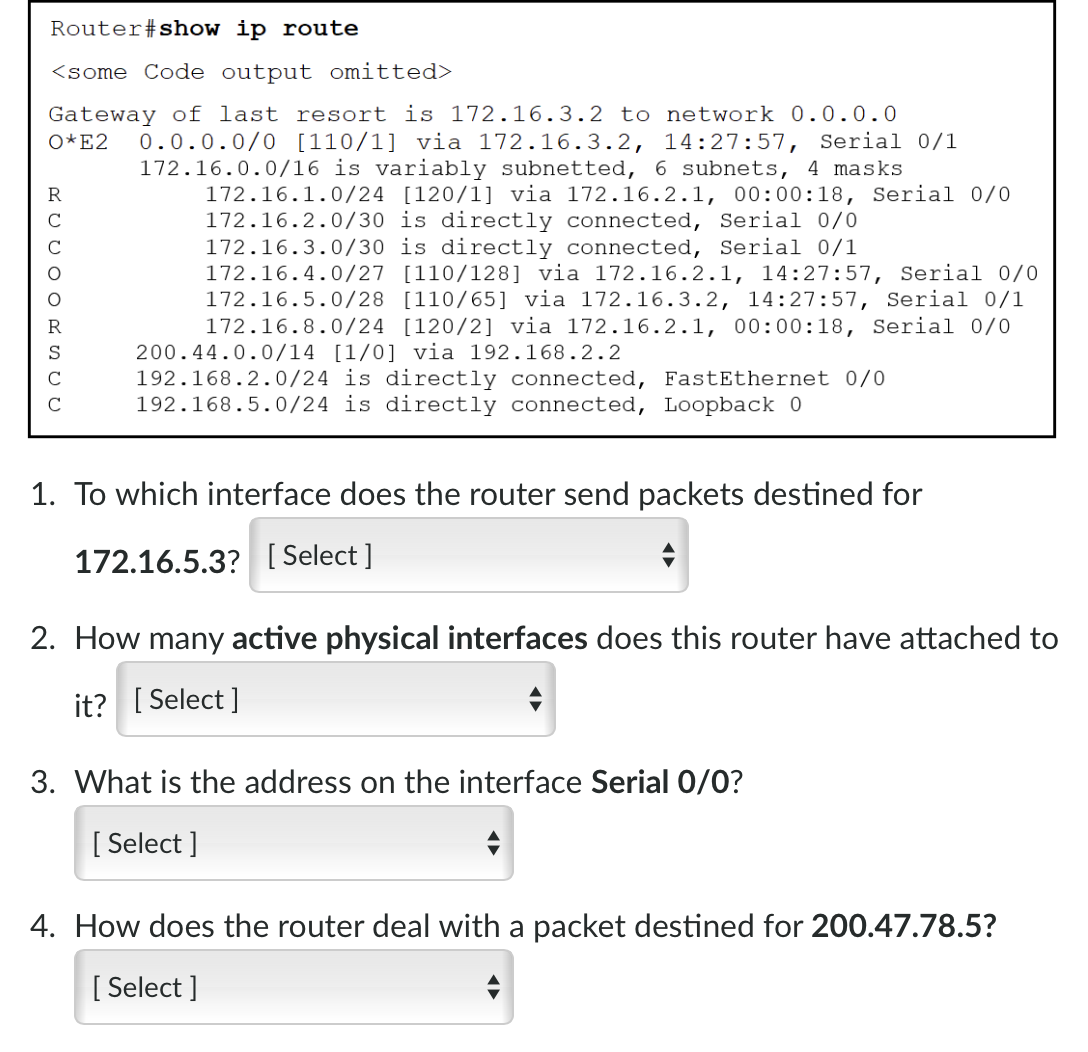 Solved Router#show ip route