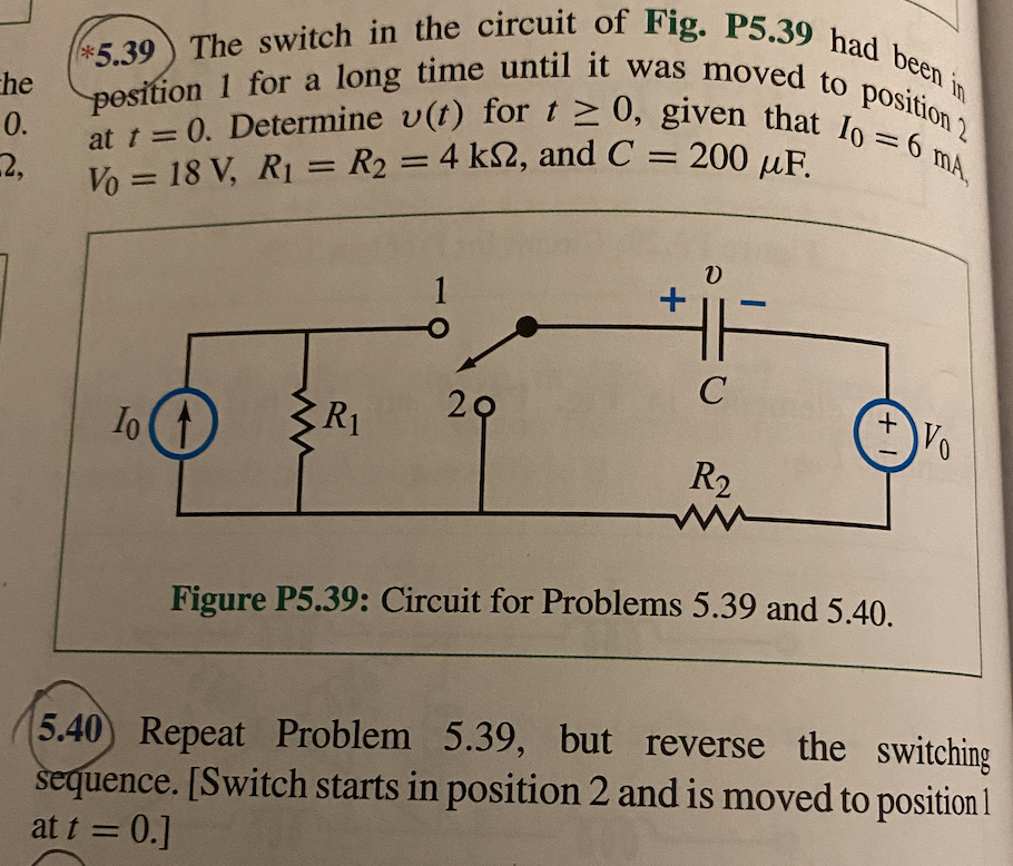 Solved Repeat Problem 539 But Reverse The Switching 