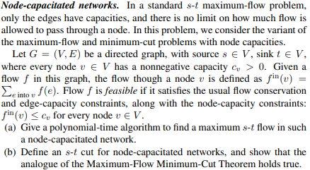 Node-capacitated networks. In a standard s-t | Chegg.com
