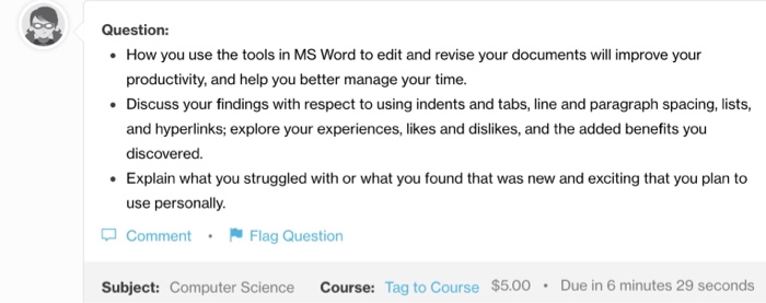 Solved Question: How you use the tools in MS Word to edit | Chegg.com